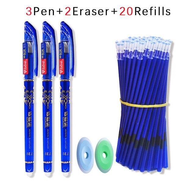 STYLO,25pcs blue set--Stylos à Gel effaçables Kawaii, 25 pièces ...