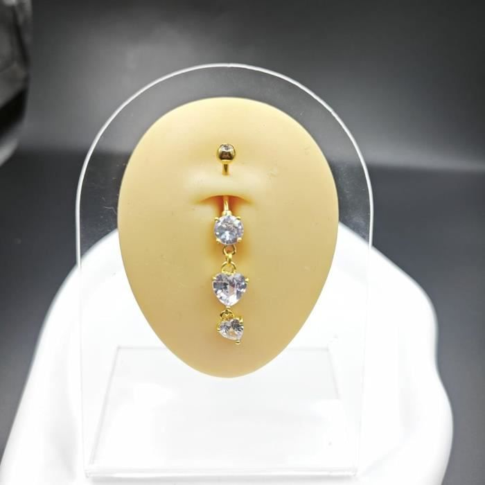 Piercing Nombril En Acier Chirurgical 14G Piercing Nombril Or Argent ...