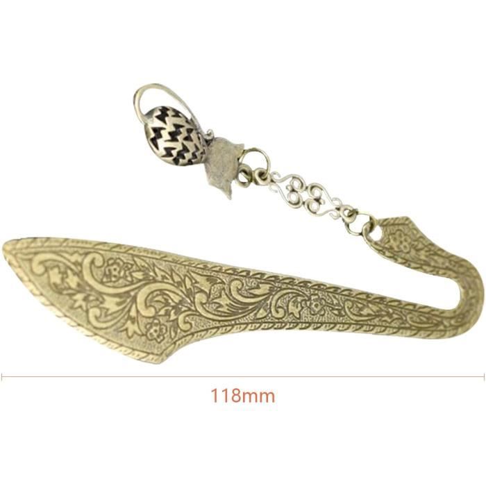 Métal Rétro Marque-Page Bookmark Signet avec Pendentif du Chat Creux ...