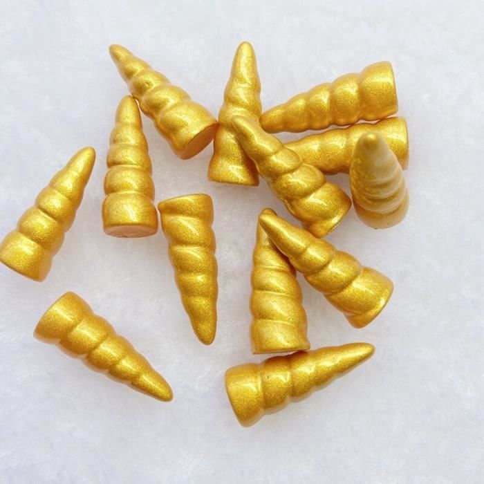 Statue deco,Mini corne de licorne 3D en résine kawaii,cabochons à dos ...