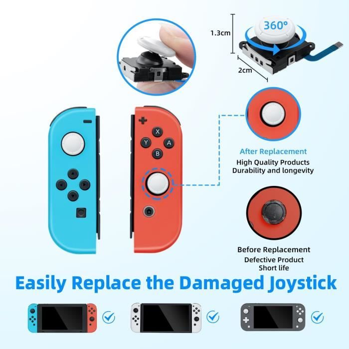 Joysticks Analogiques 3D De Remplacement Pour Manette Ns Switch-Switch Oled Joy-Con-Switch Lite ...