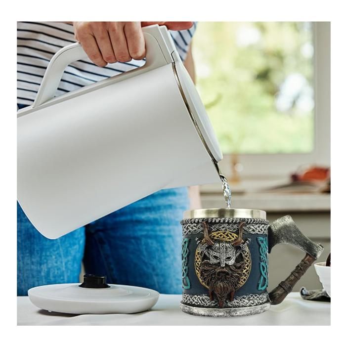 Gothic Beer Tankard, 450ml Stainless Steel Beer Tankard, Nordic Viking ...