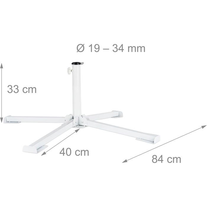 Pied De Parasol, Pour Mâts De 19-34 Mm, Socle Pliable, À Verrouiller ...