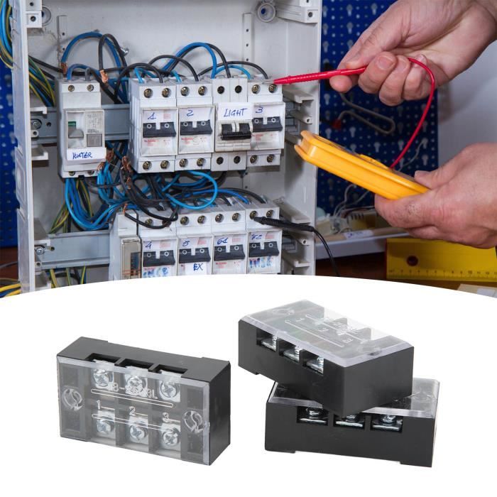 Borne À Vis 50 Pièces Tb-2503L Bornier À Vis Bloc 25A 600V 3 Positions ...