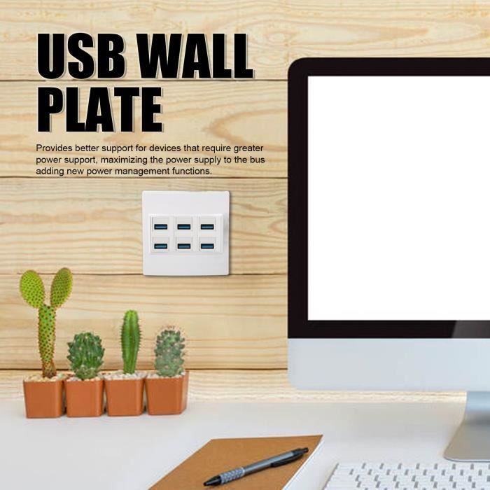 HURRISE Plaque Murale USB 3.0 6 Ports - Transfert Rapide 5Gbps ...