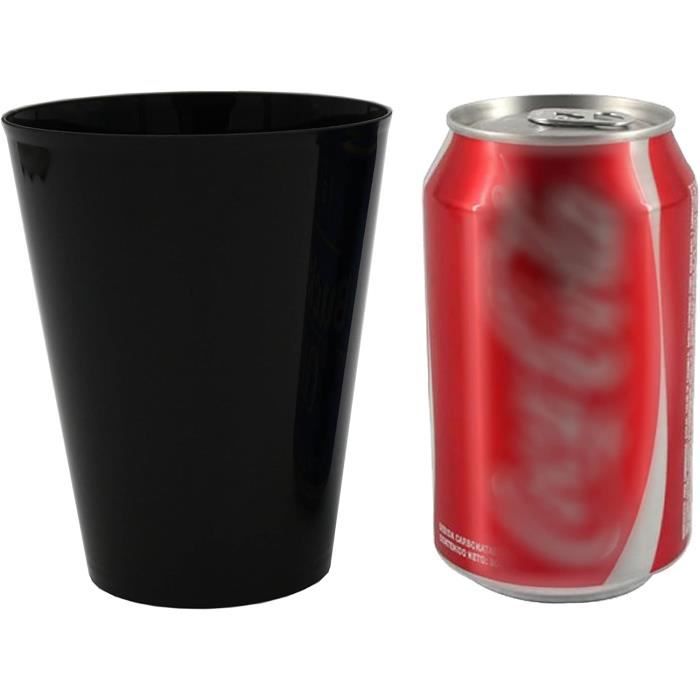 25 Verres En Plastique Incassable Flexible Réutilisable 500 Ml, Noirs ...