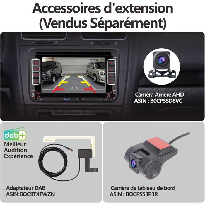 Autoradio Double Din Compatible Avec Carplay Sans Fil Android Auto Avec ...