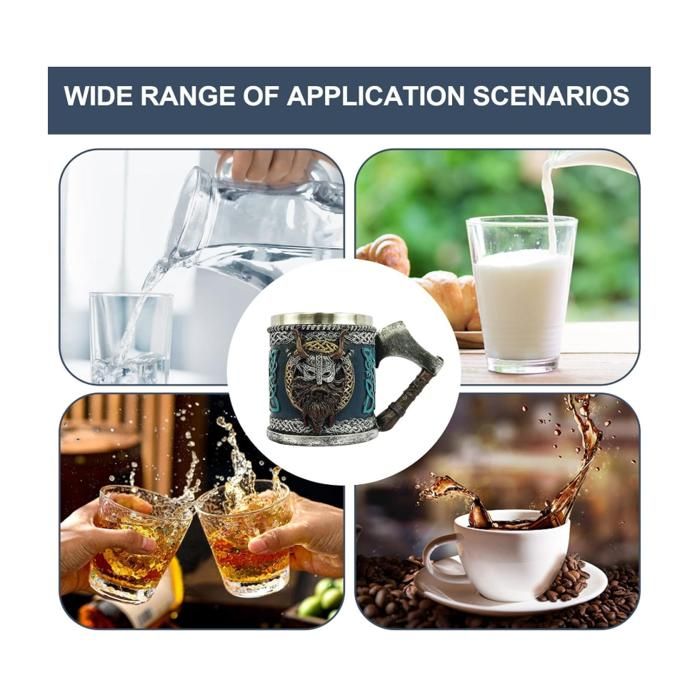 Gothic Beer Tankard, 450ml Stainless Steel Beer Tankard, Nordic Viking ...