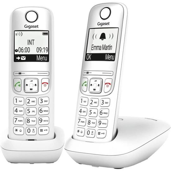 A695 Duo - Téléphone Fixe sans Fil, 2 combinés avec Grand écran ...