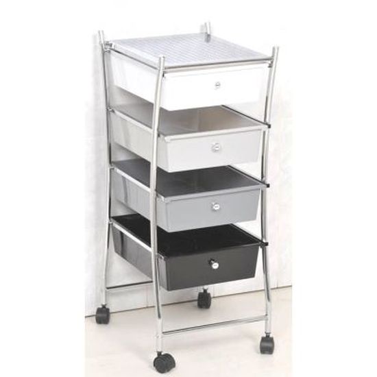 Meuble sur roulette avec tiroirs Couleur gris - Cdiscount Maison