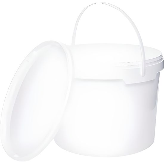 Seau avec Couvercle Plastique Alimentaire - BenBow - 1x 10L - Blanc ...