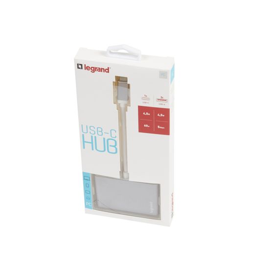 Legrand, USB-C HUB-Multi Adaptateur avec port de charge, 3 ports USB 3. ...