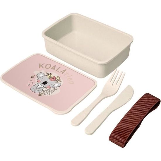 Lunch Box - Boite À Repas Avec Couverts Rose - Koala Koalation Mignon ...