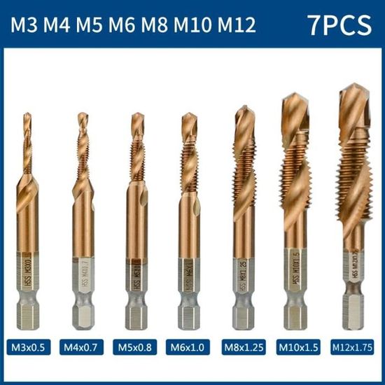 FILIERE - BUSE DE FILAGE - TARAUD,7pcs--XCAN HSS4341-6542 robinet fileté robinet métrique M3 M4 ...