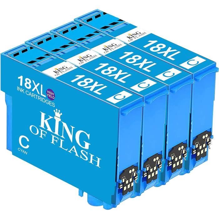 King of Flash neuf Imprimante compatible cartouches d'encre Cyan ...