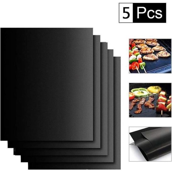 5Pcs Tapis de Cuisson pour Barbecue et Four Tapis BBQ Anti-adhérent ...