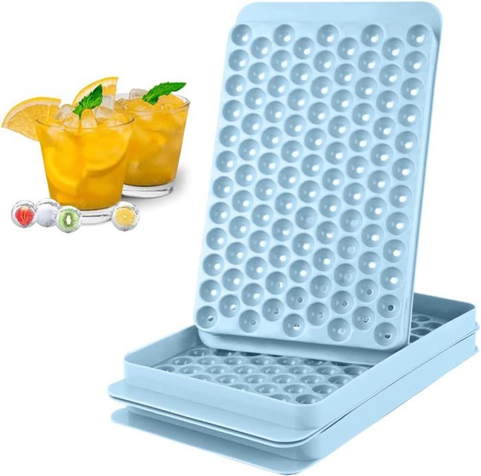 Lot de 104 mini bacs à glaçons ronds pour congélateur, 2 Pcs Bac à ...