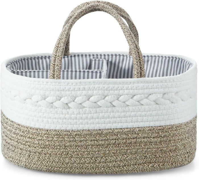 Theaque Panier de rangement portable pour couches de bébé, panier de ...