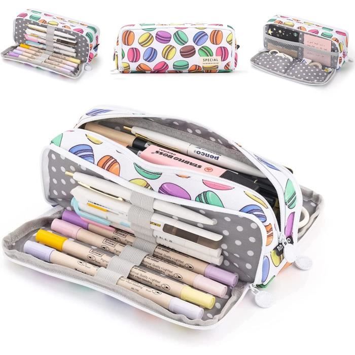 Trousse Scolaire À Crayons Grande Capacité Avec 3 Compartiments Cadeau ...