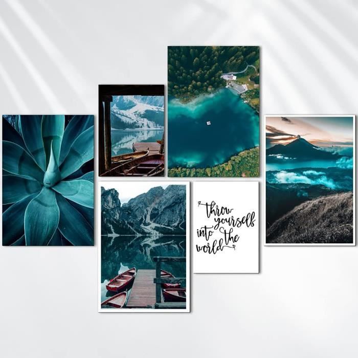 Pano Lot De 6 Affiches Design Pour Décoration Murale | " Blue Nature ...