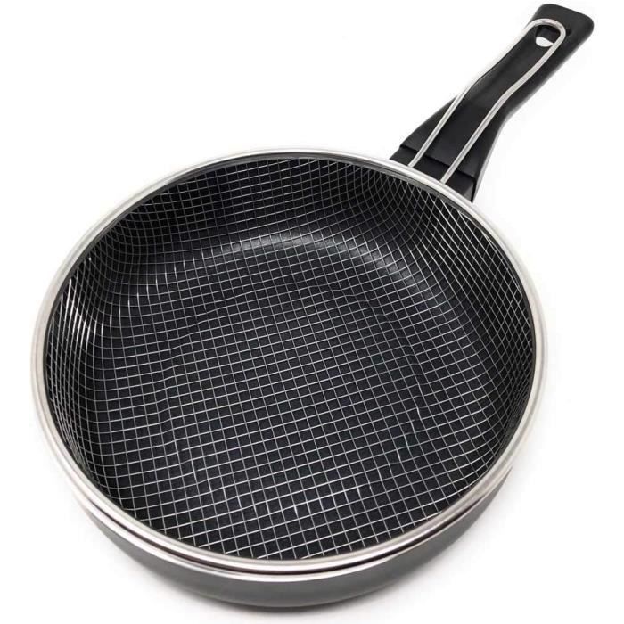 Ls Kitchen Friteuse Avec Panier Poêle À Frire Aluminium Et Acier Induction Ø 20 Cm Noir[u326 ...