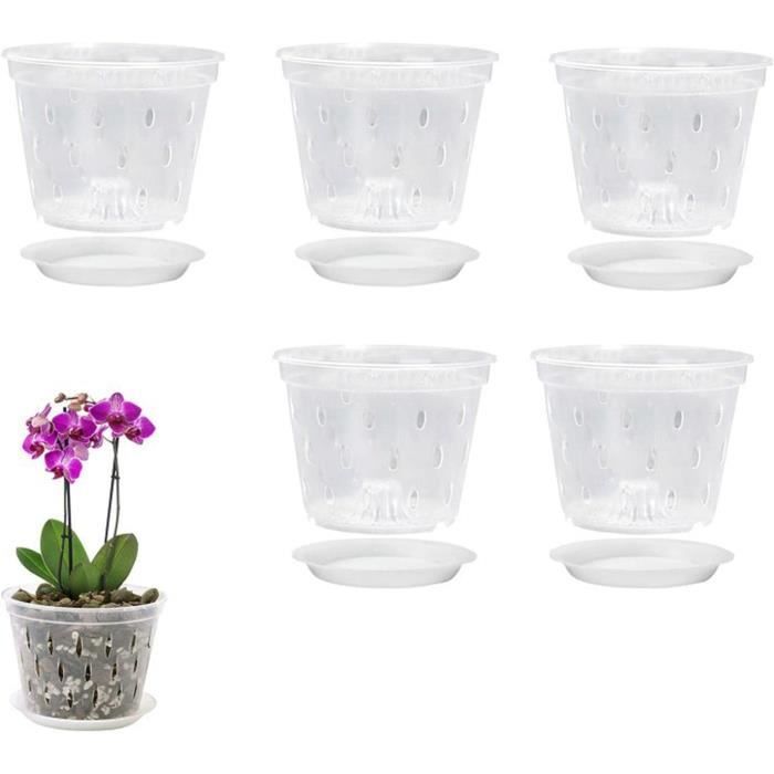 Pots D'Orchidées, Pot De Fleur D'Orchidée En Plastique 5Pcs Avec ...