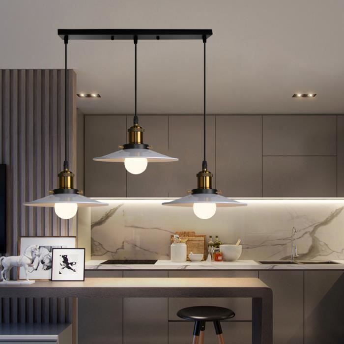 Sayoo Luminaire 3 Suspension Noir E27 Retro Métal Suspension Luminaire ...