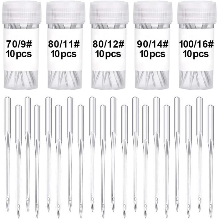 Lot De 50 Aiguilles Pour Machine À Coudre, 5 Tailles D'Aiguille Pour Machine À Coudre, Kit D ...