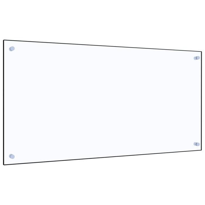 Dosseret de cuisine en verre trempé transparent 100 x 50 cm - Garnaco ...