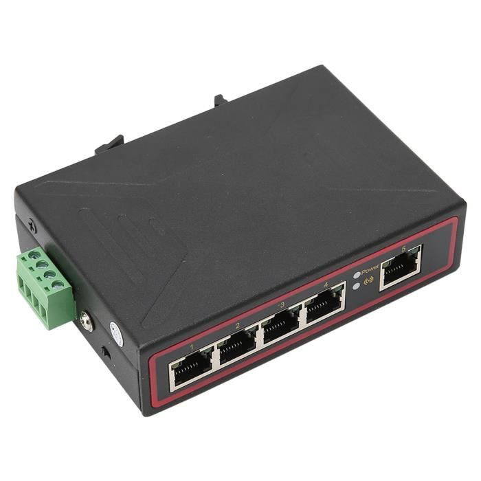 Fdit Commutateur Fast Ethernet industriel 5 ports Commutateur sur rail DIN Ethernet à 5 ports ...