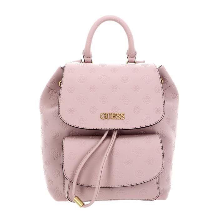 GUESS Geva Flap Backpack Rose Logo [226931] - sac à dos sac a dos rose ...