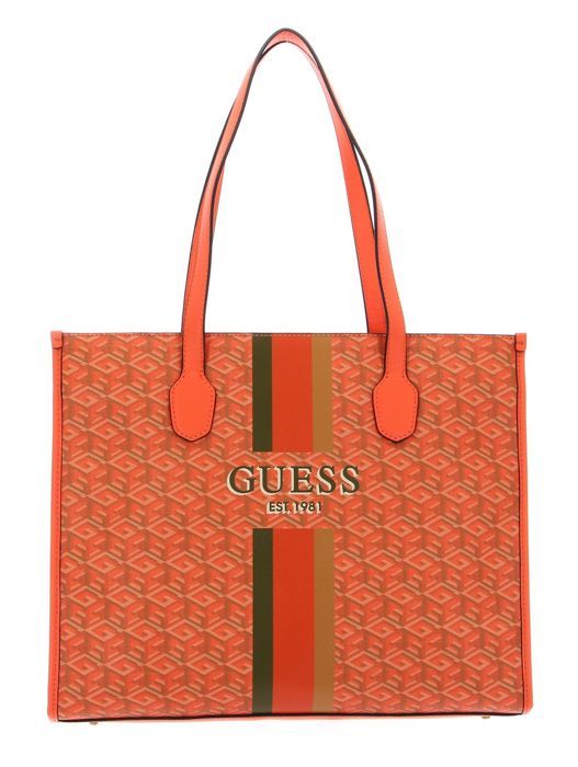 GUESS Sac shopper orange néon rouge clair pour femme - Silvana ...