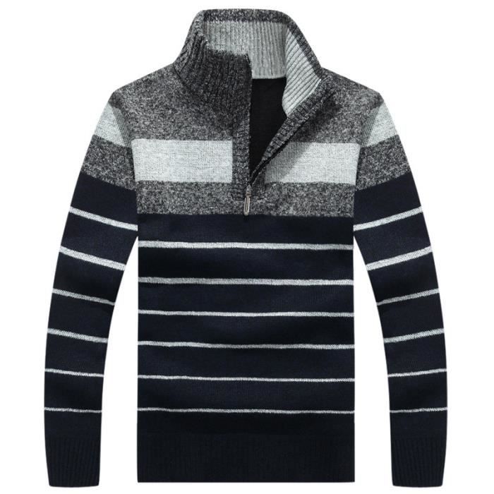 Laine Pull Rayé Hommes Slim Fit Pull Homme de Grande Marque Casual ...