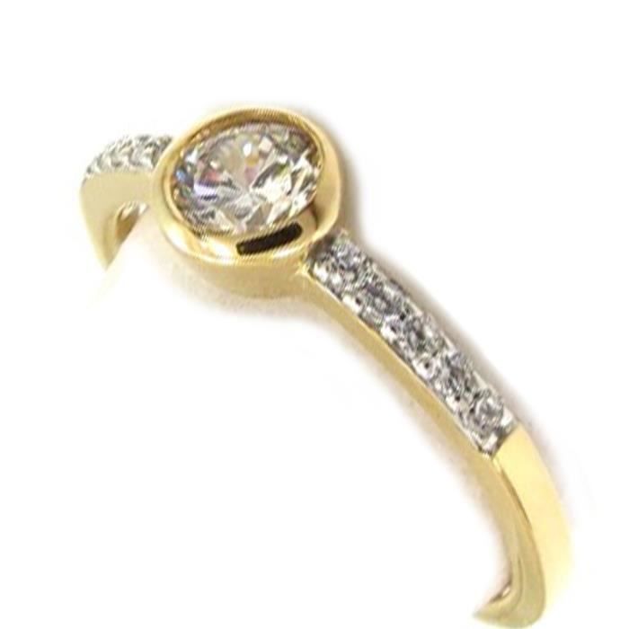 Bague Plaqué Or 'Scarlett' blanc doré [K6359] Jaune - Achat / Vente ...