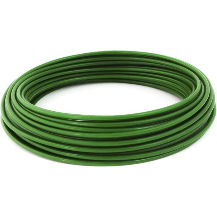 50m PVC cable acier 8mm vert couleur 6x7 gaine corde de foresterie ...