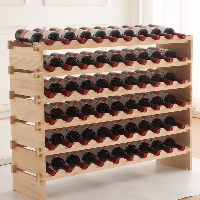 Porte-vin SUPFINE - Meuble range bouteille - 110x30x80.5cm - 6 niveaux ...