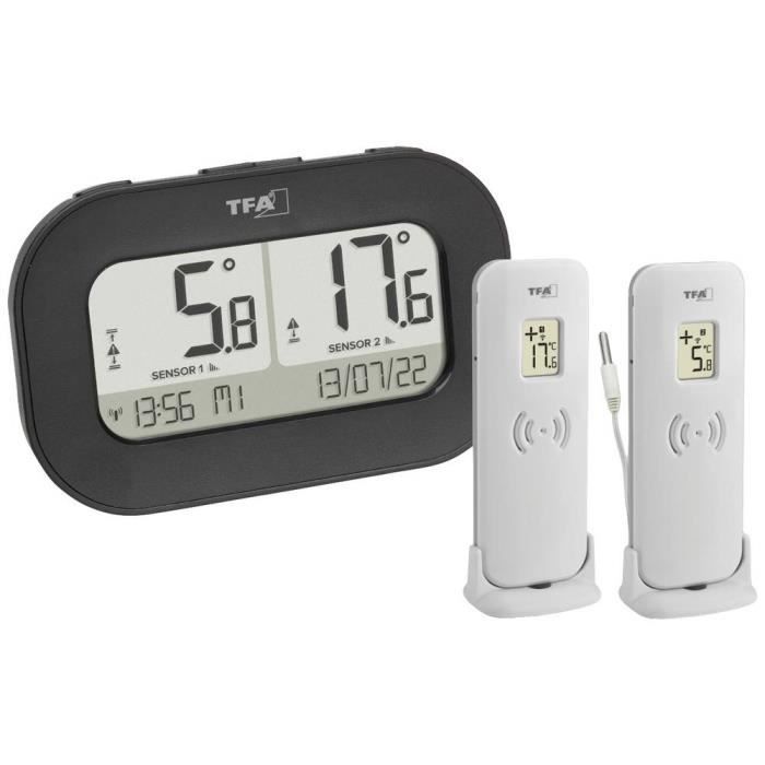Thermomètre numérique radiopiloté noir - TFA DOSTMANN - DOUBLE-CHECK ... Thermomètre numérique radiopiloté noir - TFA DOSTMANN - DOUBLE-CHECK ...
