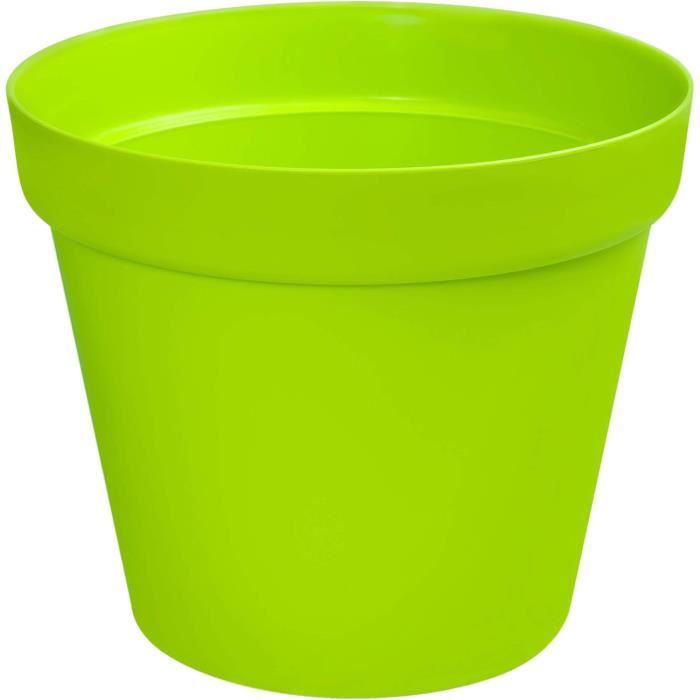 Pot De Fleurs Rond En Plastique - Diamètre : 45 Cm - Vert Clair ...