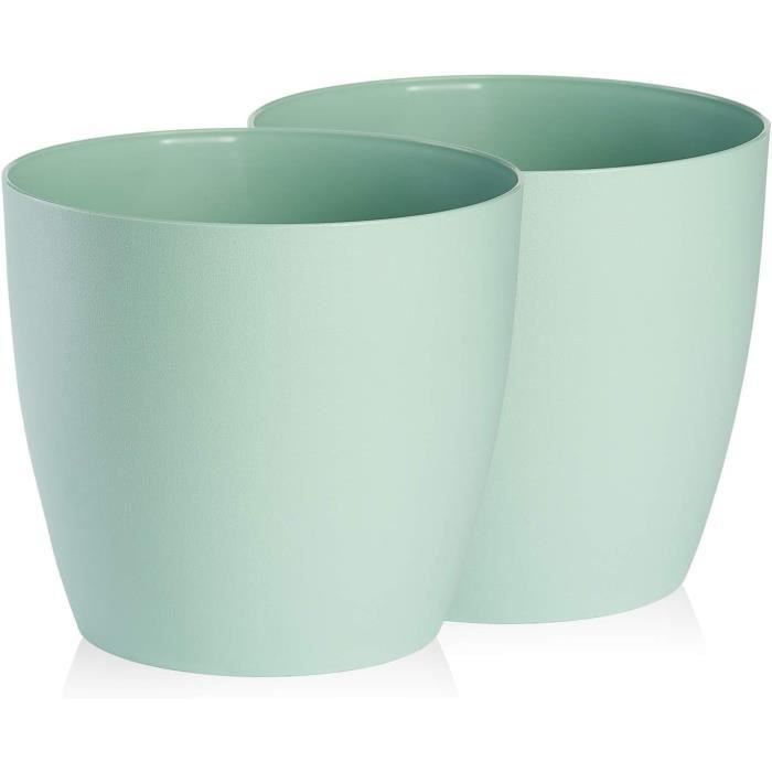 Pot De Fleurs, Pot De Plantes En Plastique, Lot De 2, Forme Ronde ...