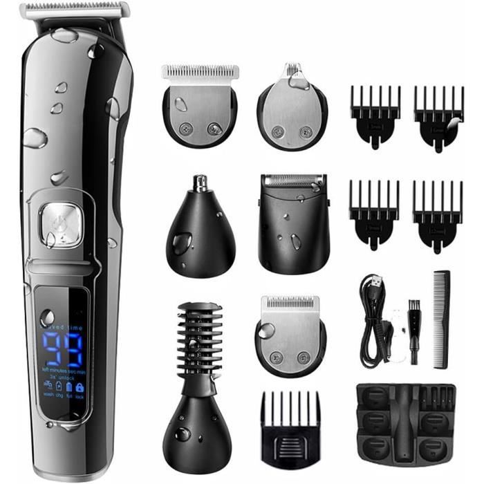 Kit De Tondeuse À Cheveux Professionnelle Sans Fil Pour Homme, Tondeuse De Barbier Pour Coupe De ...