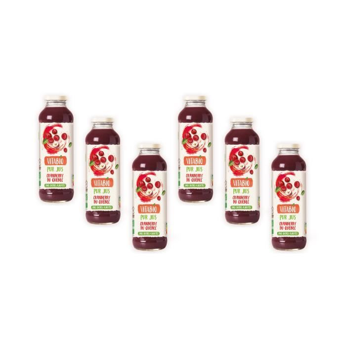 Vitabio - Pur Jus Cranberry du Québec - BIO - 50cl - Lot de 6 ...
