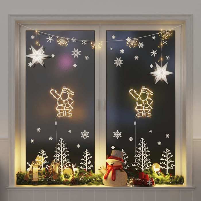 Silhouette lumineuse de Noël Père Noël - vidaxl - 2 pièces - 35 LED ...