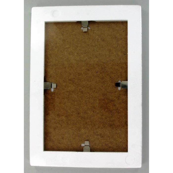 Cadre photo "Clip-Fixe" (sans bordure, 30 x 30 cm, Anti-Reflex) Blanc.[Y943] - Cdiscount Maison