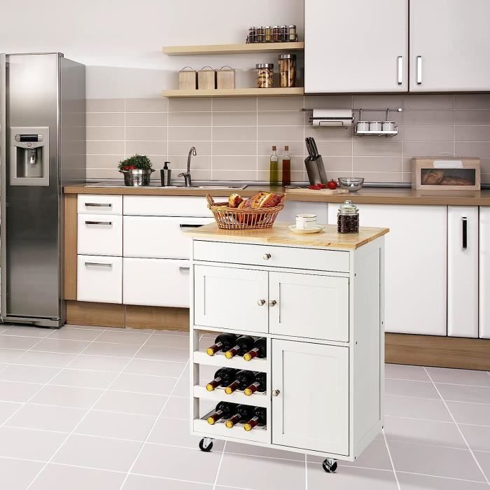 Desserte Chariot de Cuisine Roulette, Meuble de Rangement Cuisine ...