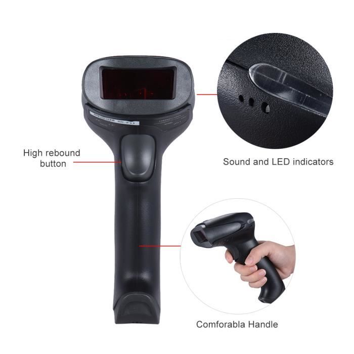 RADALL RD-F11 USB Sans fil Laser 1MW Barcode Scanner Lecteur de code ...