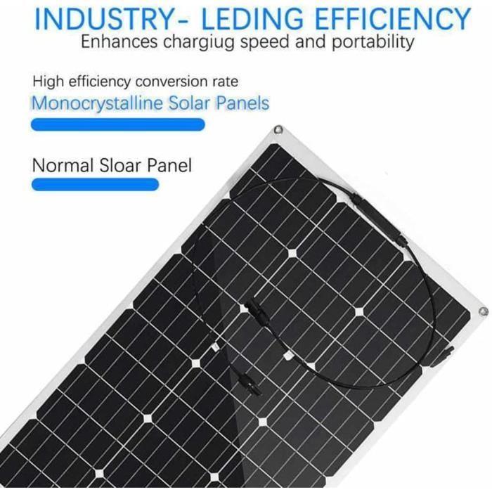 Panneau Solaire 18V 800W 1600W Pet Système Solaire Flexible Kit de Panneau Solaire Batterie de ...