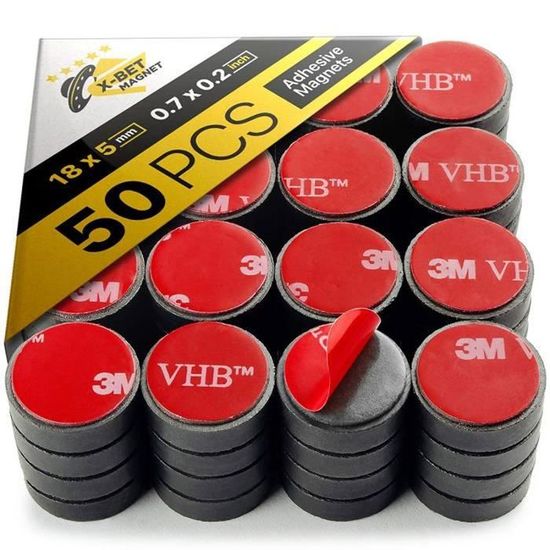AIMANTS - MAGNETS X-Bet MAGNET Aimants Auto-Adhésifs Ronds de 18 x 5 mm ...