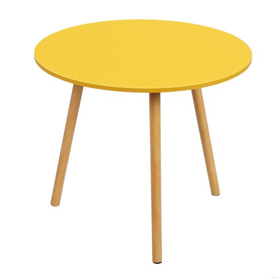 MINI Table basse ronde JAUNE - Table à manger en bois - Table D'Appoint ...