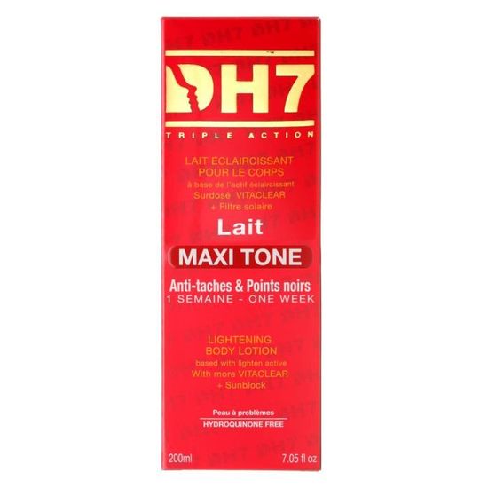 Lait éclaircissant - Maxitone - DH7 - Anti-taches - Points noirs - Sans ...