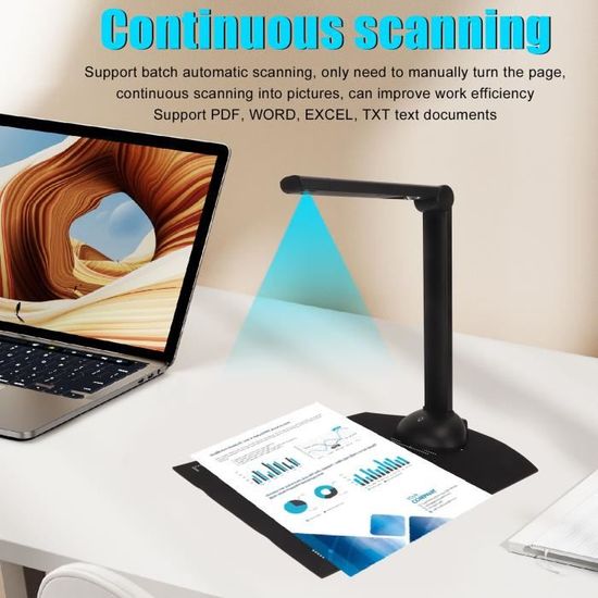 AUN Caméra de numérisation de livres Scanner de livre caméra 10MP multi ...